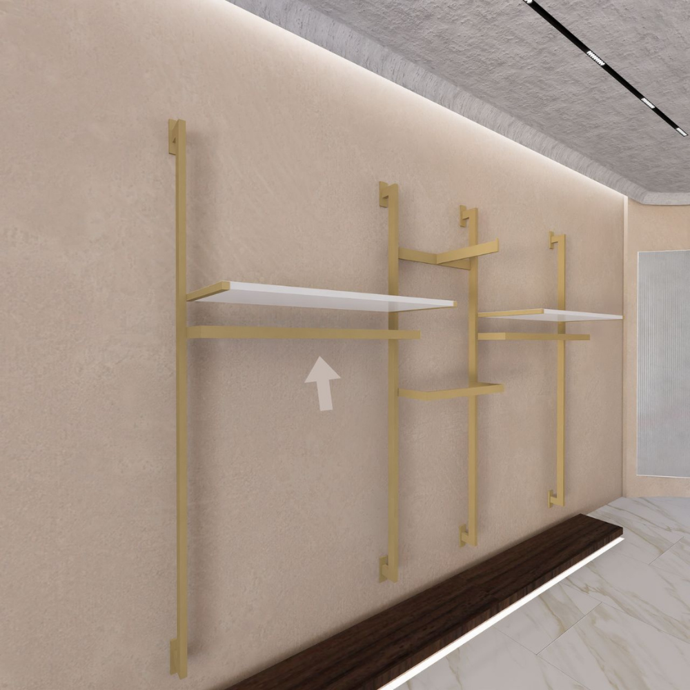Hanging Rack Protruding Shelf Gold 100 – Centro Negozi